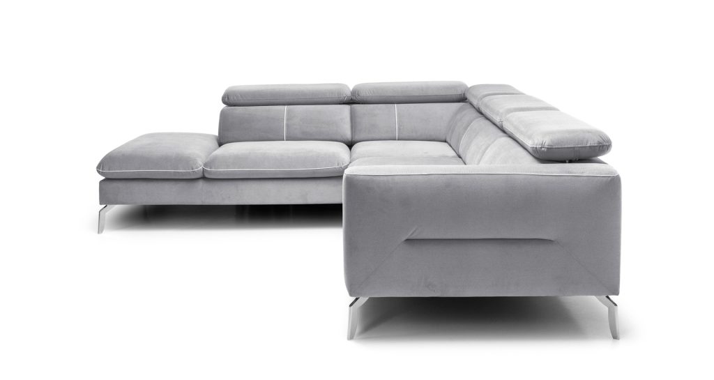 Canapé d’angle XL, têtières réglables et tissus imperméable • Home Sofas